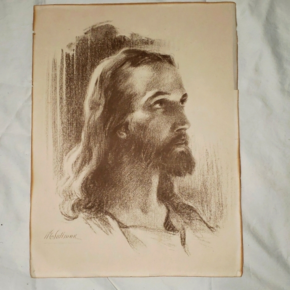 Art | Vintage 1935 We Sallman Print On Wood Jesus Christ Religious Art ...